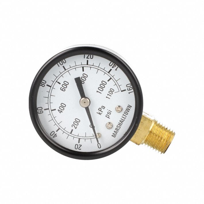 MARSH, 160 psi to 0 kPa / Hg to 160 psi, 2 in Dial, Pressure Gauge - 852W33|GG20160L4 - Grainger