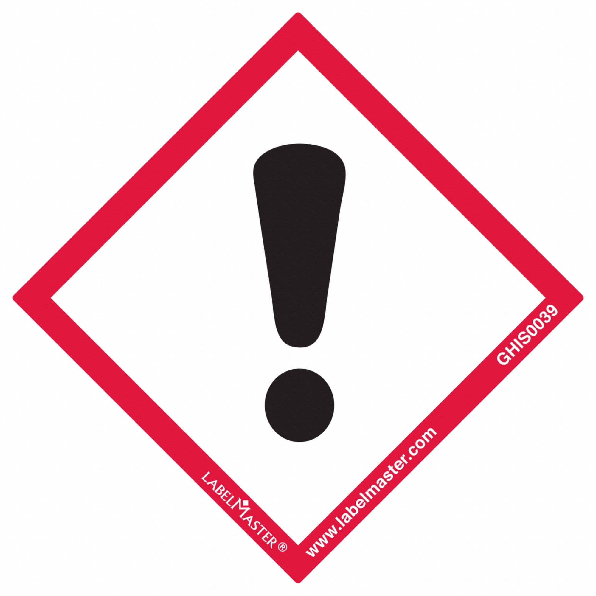 Exclamation Mark Pictogram, White, Label - 35ZH15|GHIS0039 - Grainger