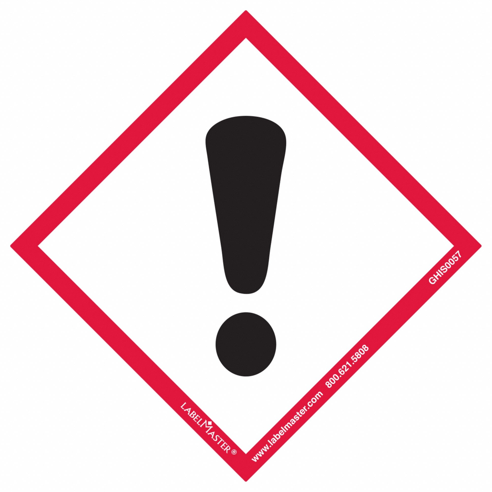 Exclamation Mark Pictogram, White, Label - 35ZH33|GHIS0057 - Grainger