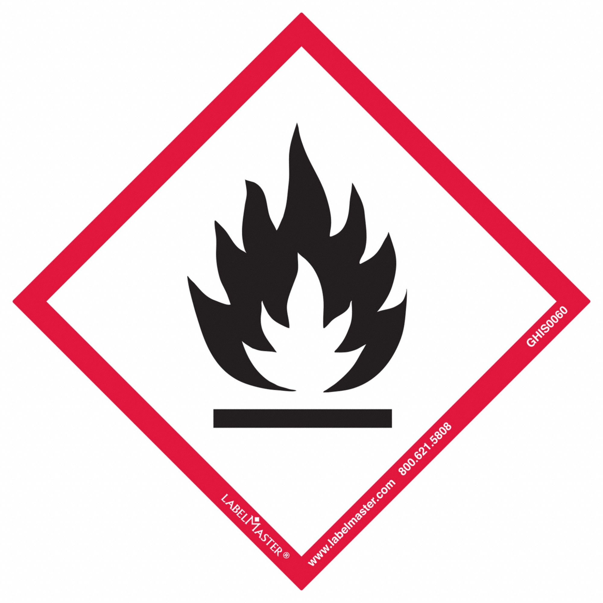 Flame Pictogram, White, Label - 35ZH36|GHIS0060 - Grainger