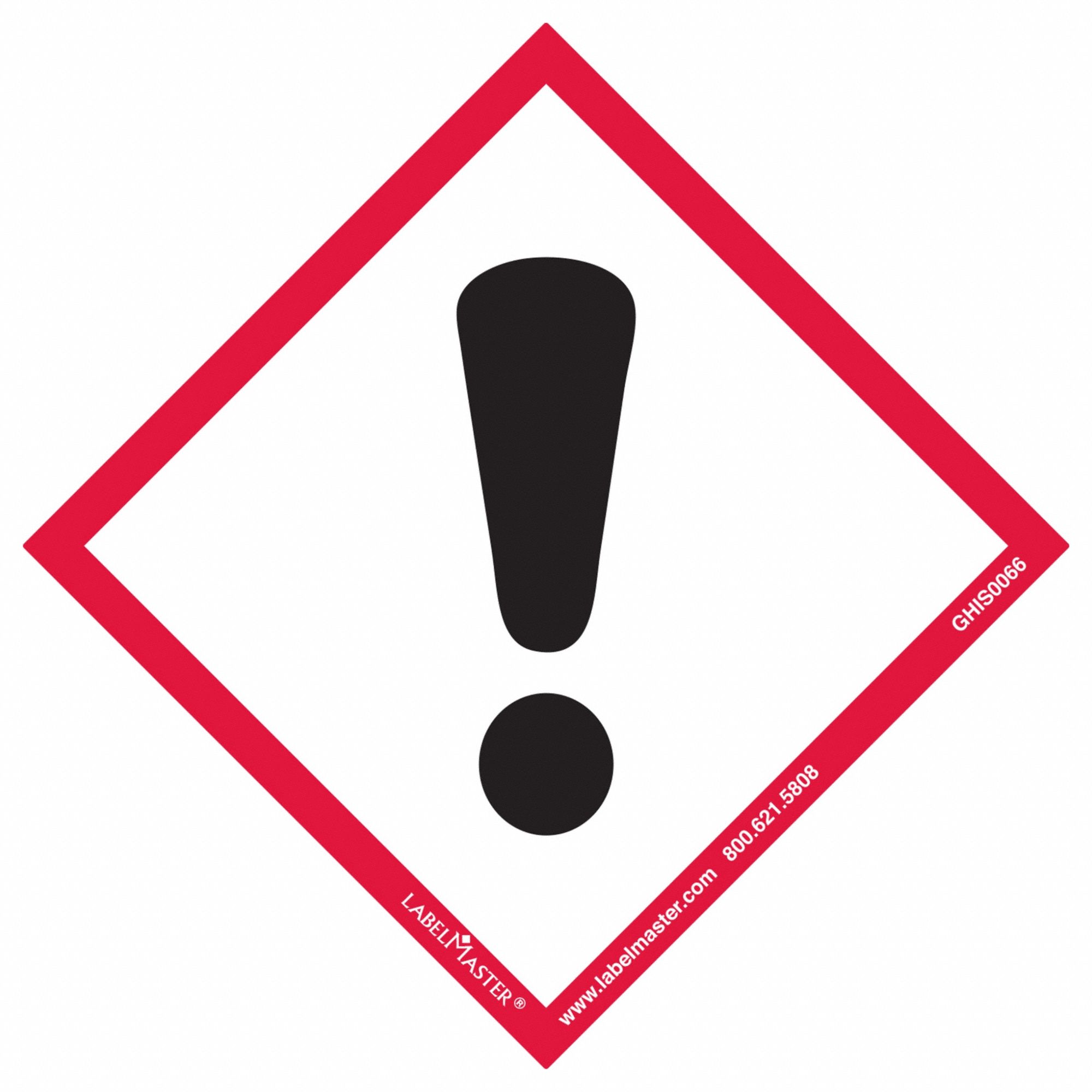 Exclamation Mark Pictogram, White, Label - 35ZH42|GHIS0066 - Grainger