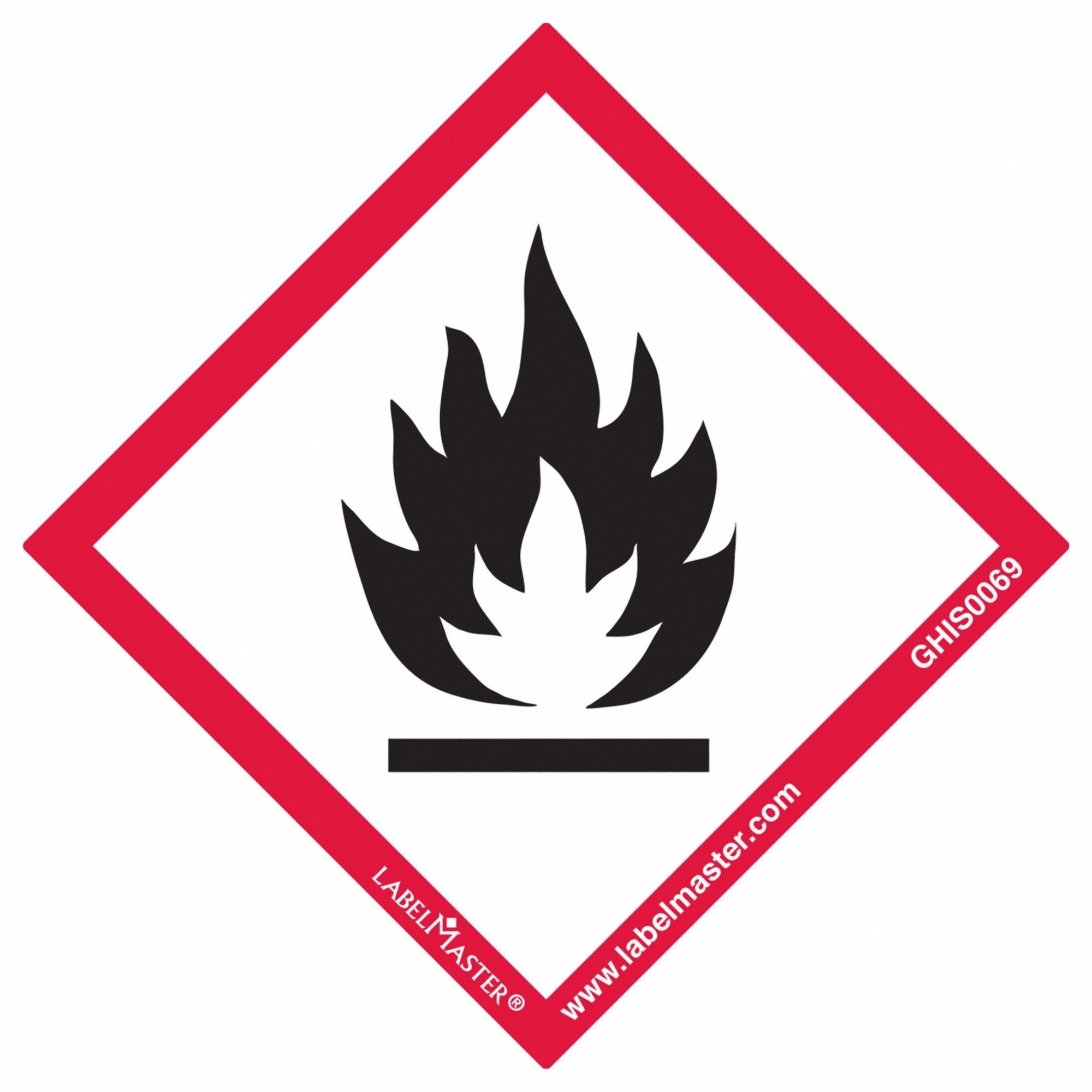 Flame Pictogram, White, Label - 35ZH45|GHIS0069 - Grainger