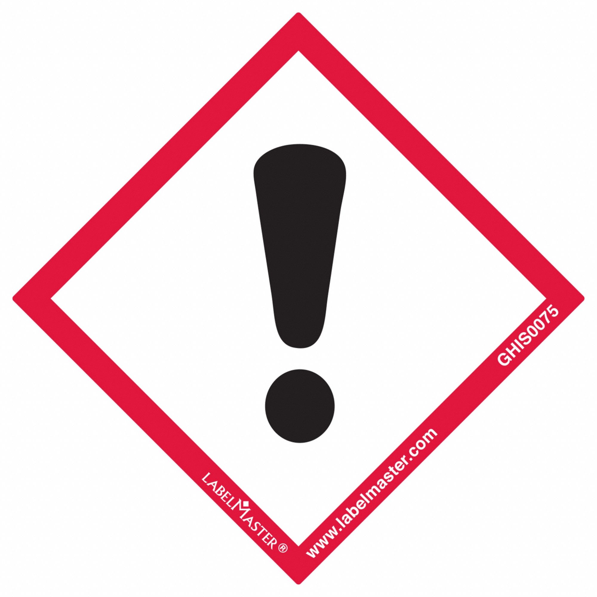 Exclamation Mark Pictogram, White, Label - 35ZH51|GHIS0075 - Grainger