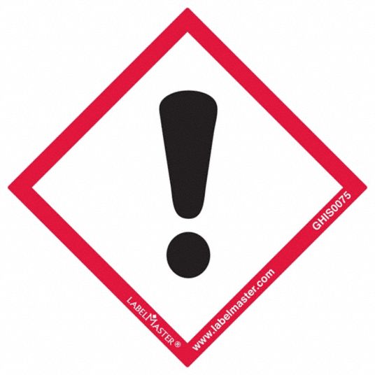 Exclamation Mark Pictogram, White, Label - 35ZH51|GHIS0075 - Grainger