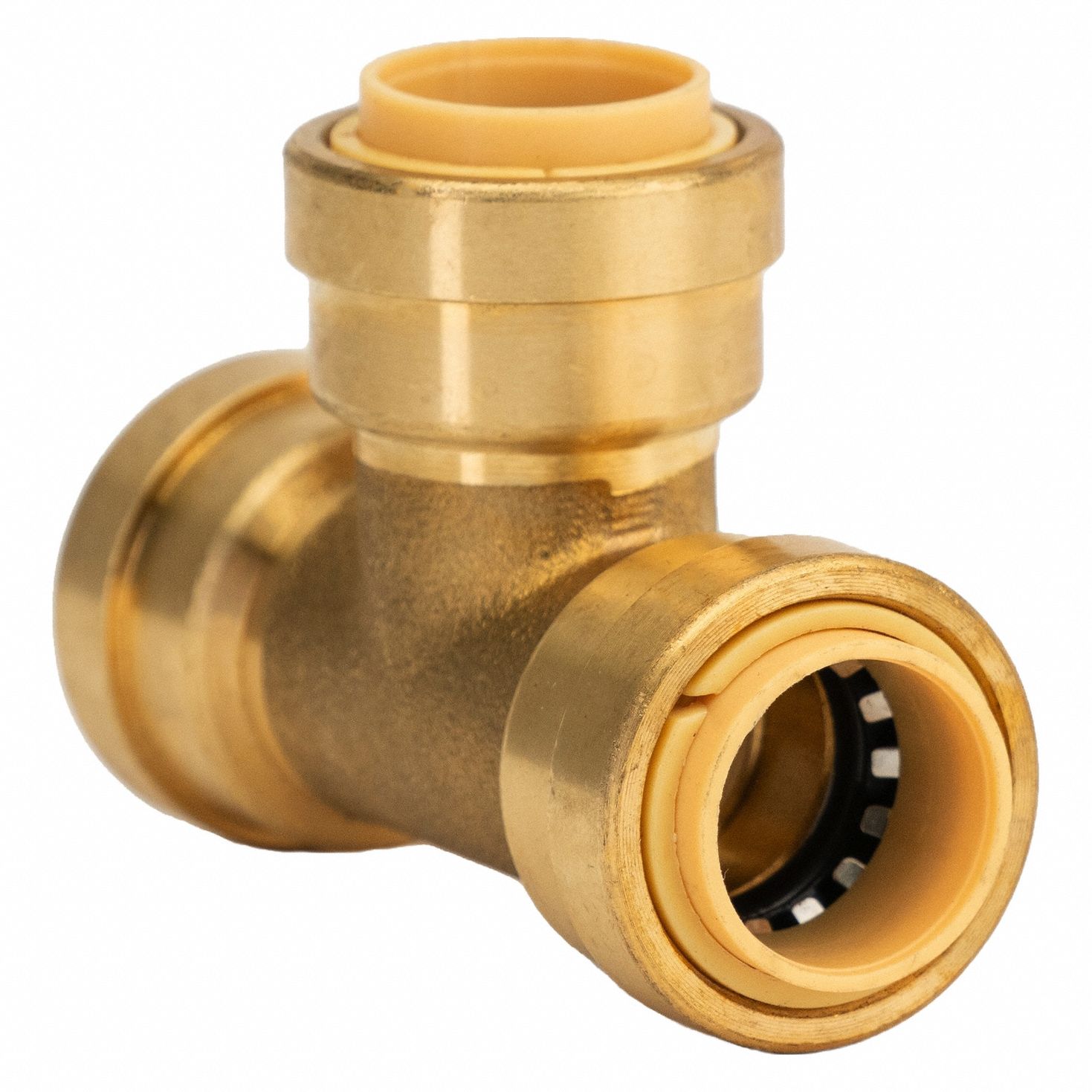 Tee, 1/2 in OD x 1/2 in OD x 1/2 in OD Size, Push-Fit Tee Fitting ...