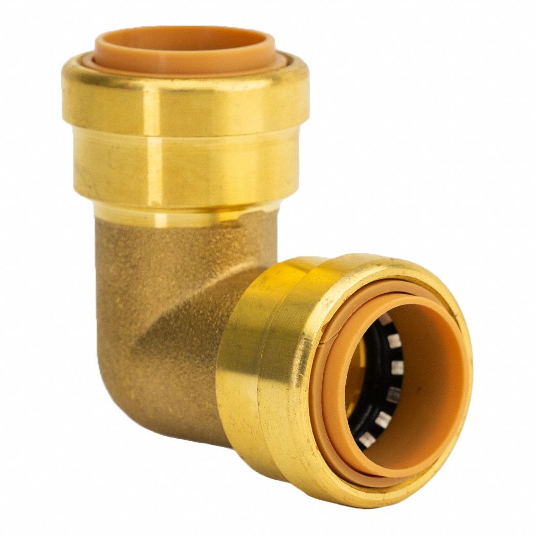 3/4 in OD x 3/4 in OD Size, Brass, Push-Fit Elbow Fitting - 816ZM6 ...