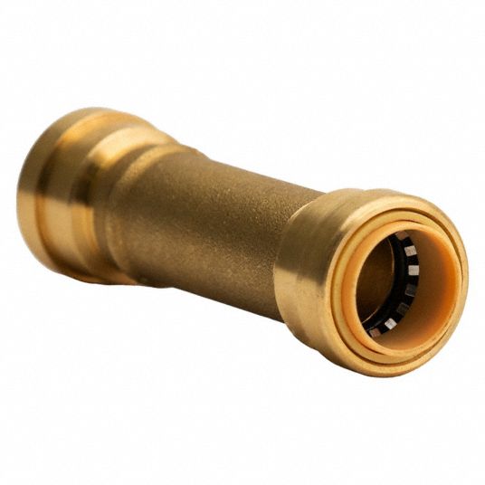 3/4 in OD x 3/4 in OD Size, Brass, Push-Fit Coupling Fitting - 816ZM1 ...