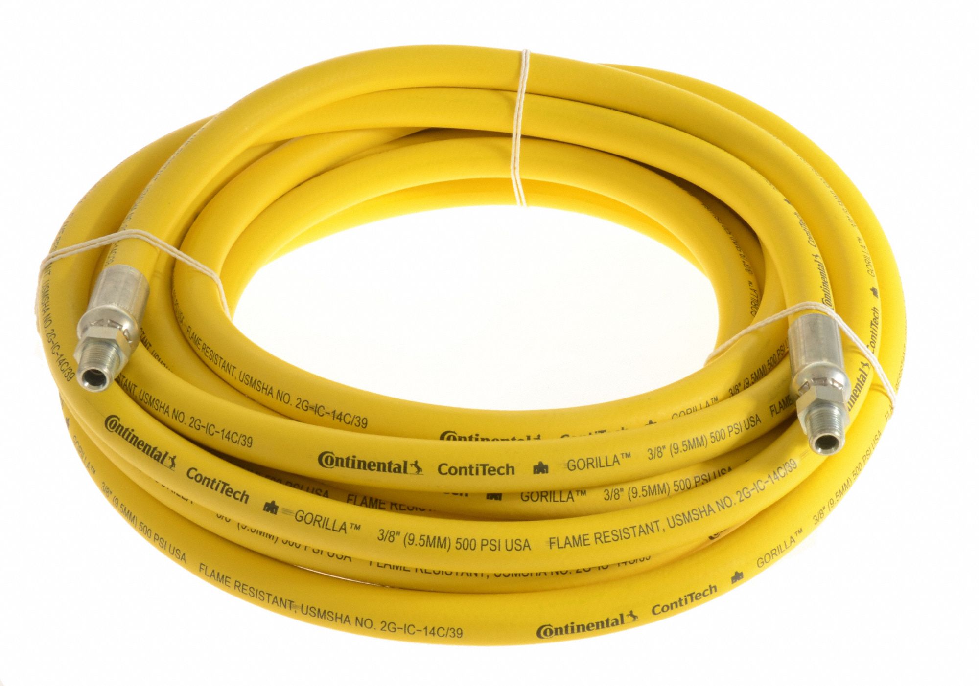 CONTINENTAL, 1/2 in Hose Inside Dia., Yellow, Air Hose Assembly ...