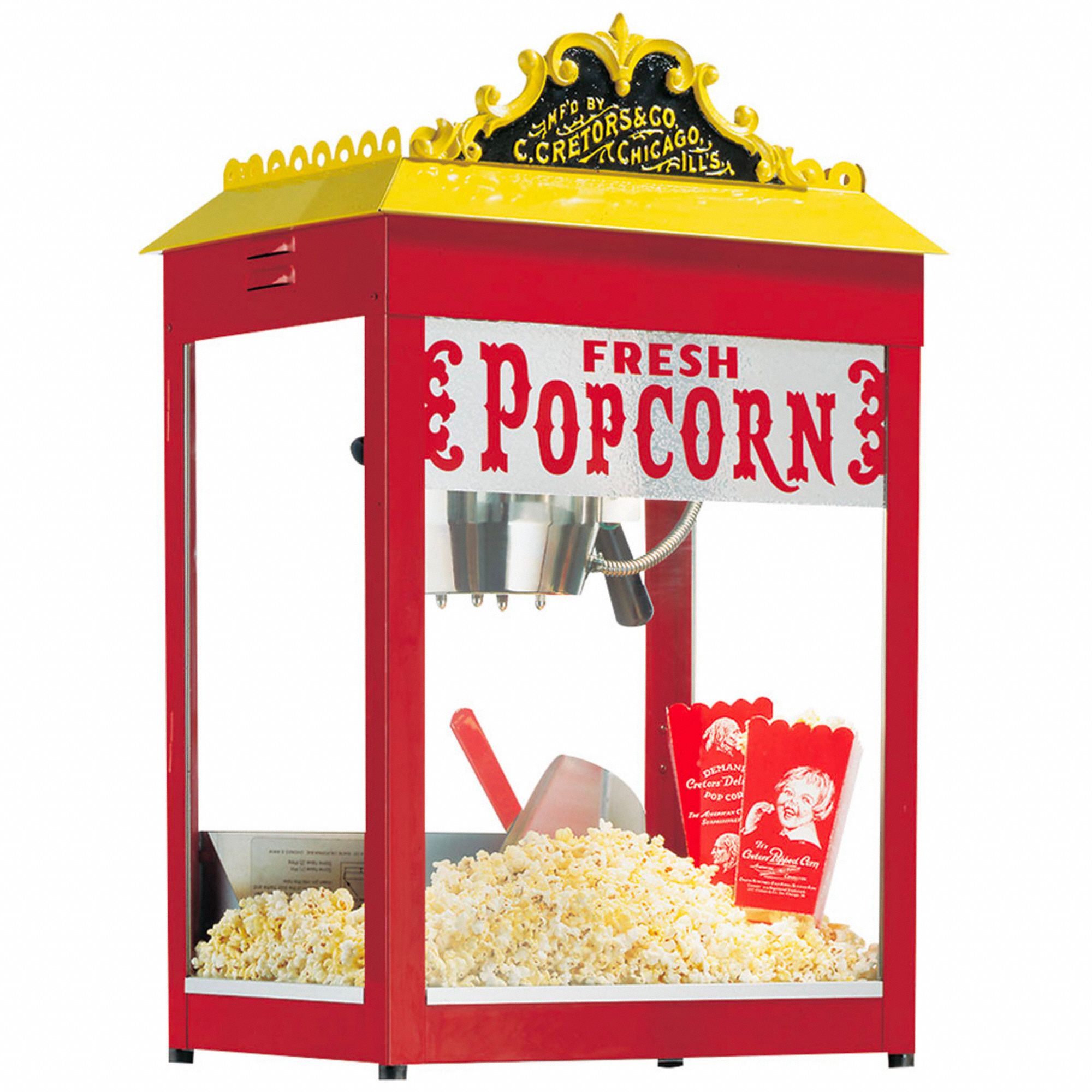 6 oz/8 oz, Red/Yellow, Home Antique Style Popcorn Maker - 794GJ1|GR8A1X ...