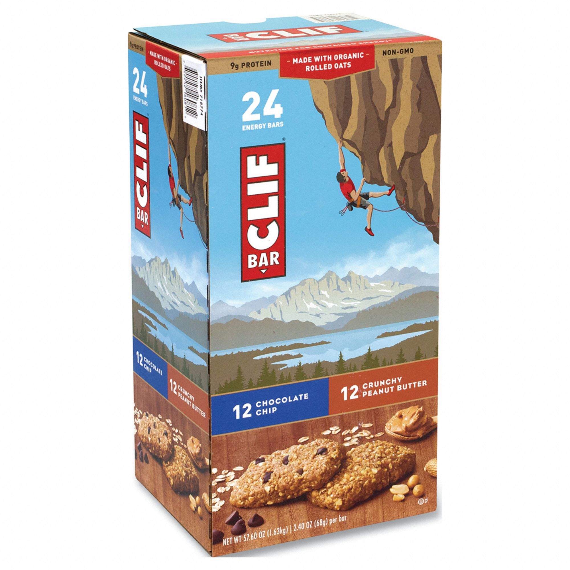 CLIF BAR, Chocolate Chip/Crunchy Peanut Butter, 2.4 oz Item Size ...