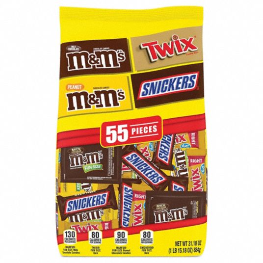 MARS, M&M®'s/M&M®'s Peanut/Snickers®/Twix®, 55 Items Per Pack, Candy - 807D55|310356 - Grainger