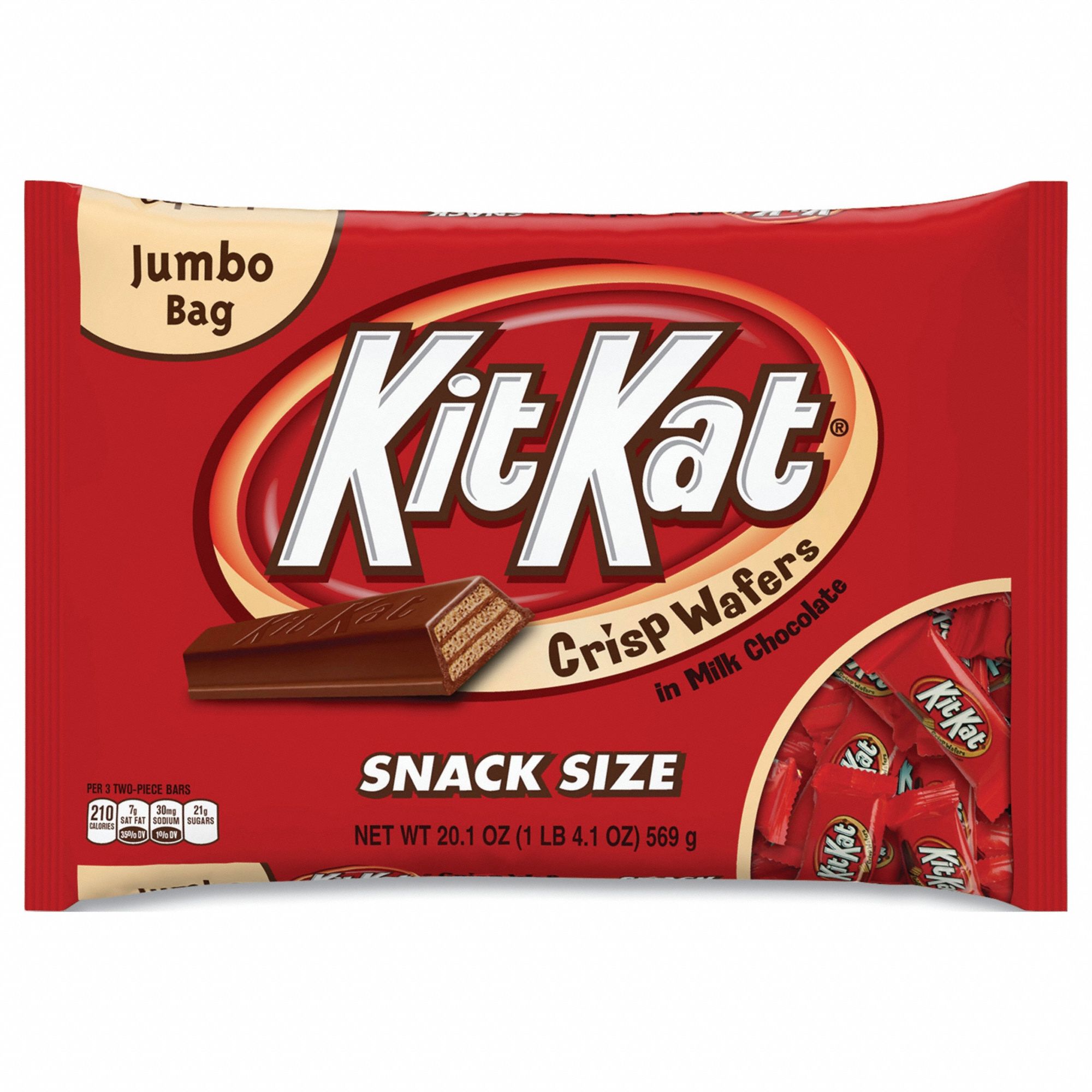 KIT KAT, Milk Chocolate, 22 Items Per Pack, Candy - 807D57|7668 - Grainger