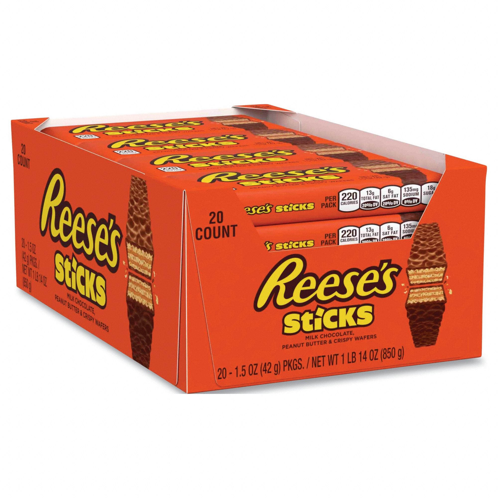 REESE'S, Sticks, 1.5 oz Item Size, Candy - 807D68|15141 - Grainger