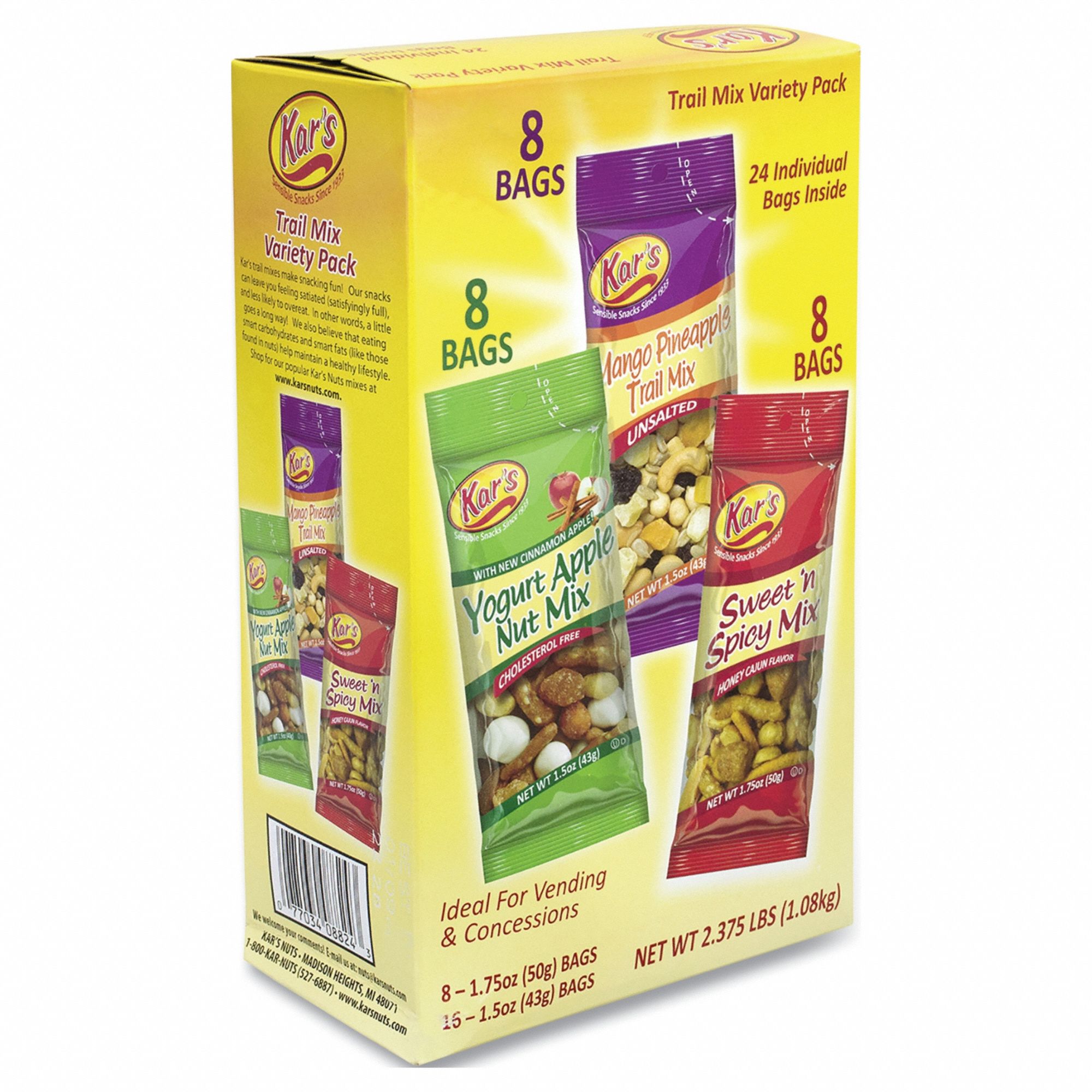 KAR'S NUTS, Mango Pineapple/Sweet 'N Spicy/Yogurt Apple Nut, 1.5 oz_1.75 oz Item Size, Nuts ...