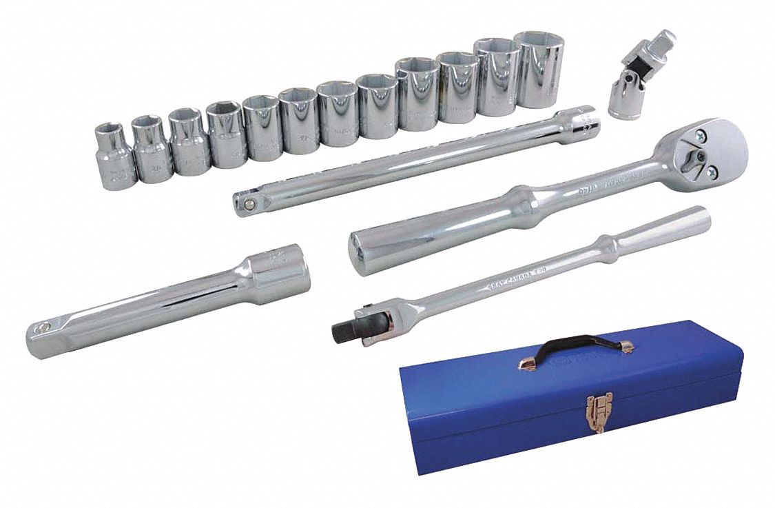 GRAY TOOLS SOCKET SET 1/2DR 6PT 17PCS - Socket Sets - GRT38017 | 38017 ...