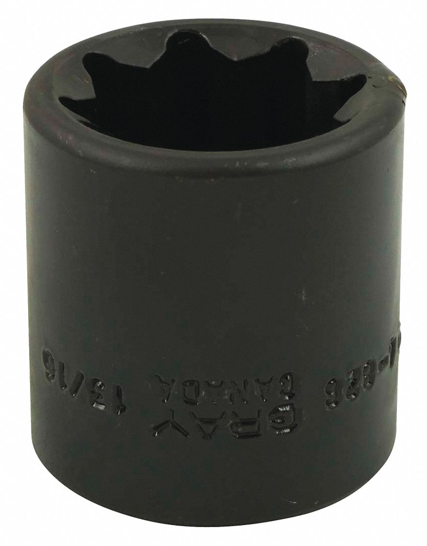 GRAY TOOLS IMPACT SOCKET, 8 POINT, STANDARD SOCKET, 13/16 X 1/2 IN ...