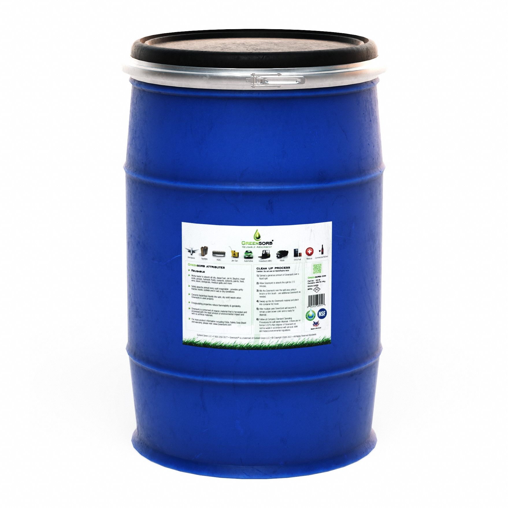 GREENSORB, Bentonite/Diatomaceous Earth/Montmorillonite, 275 lb Wt ...