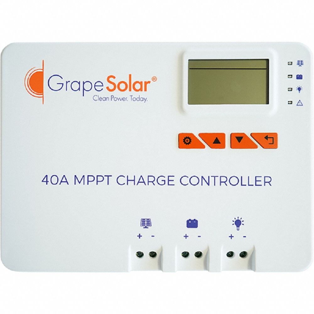 GRAPE SOLAR, 40 A Max Current, 100 V DC Max Solar Input Volt, Solar ...