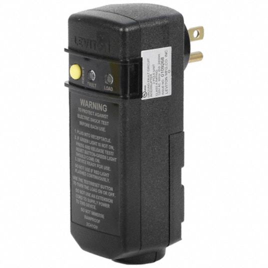 LEVITON, 20 A Max. Amps, 120VAC, Plug-In GFCI - 800LM4|GSRA2 - Grainger