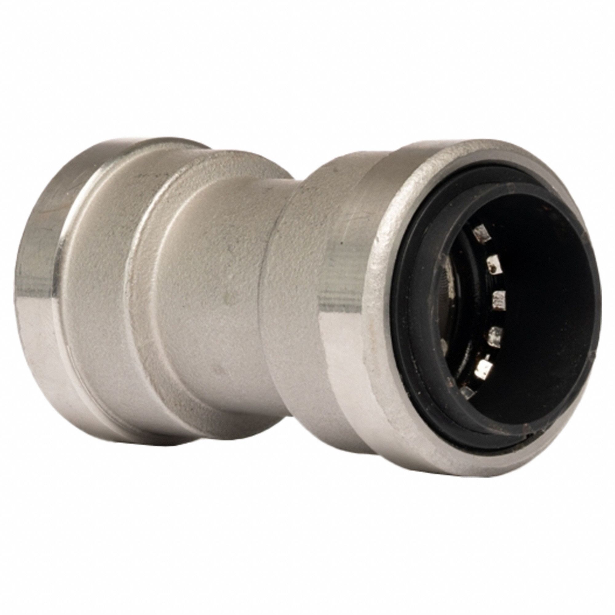 1/2 in OD x 1/2 in OD Size, Stainless Steel, Push-Fit Coupling Fitting ...