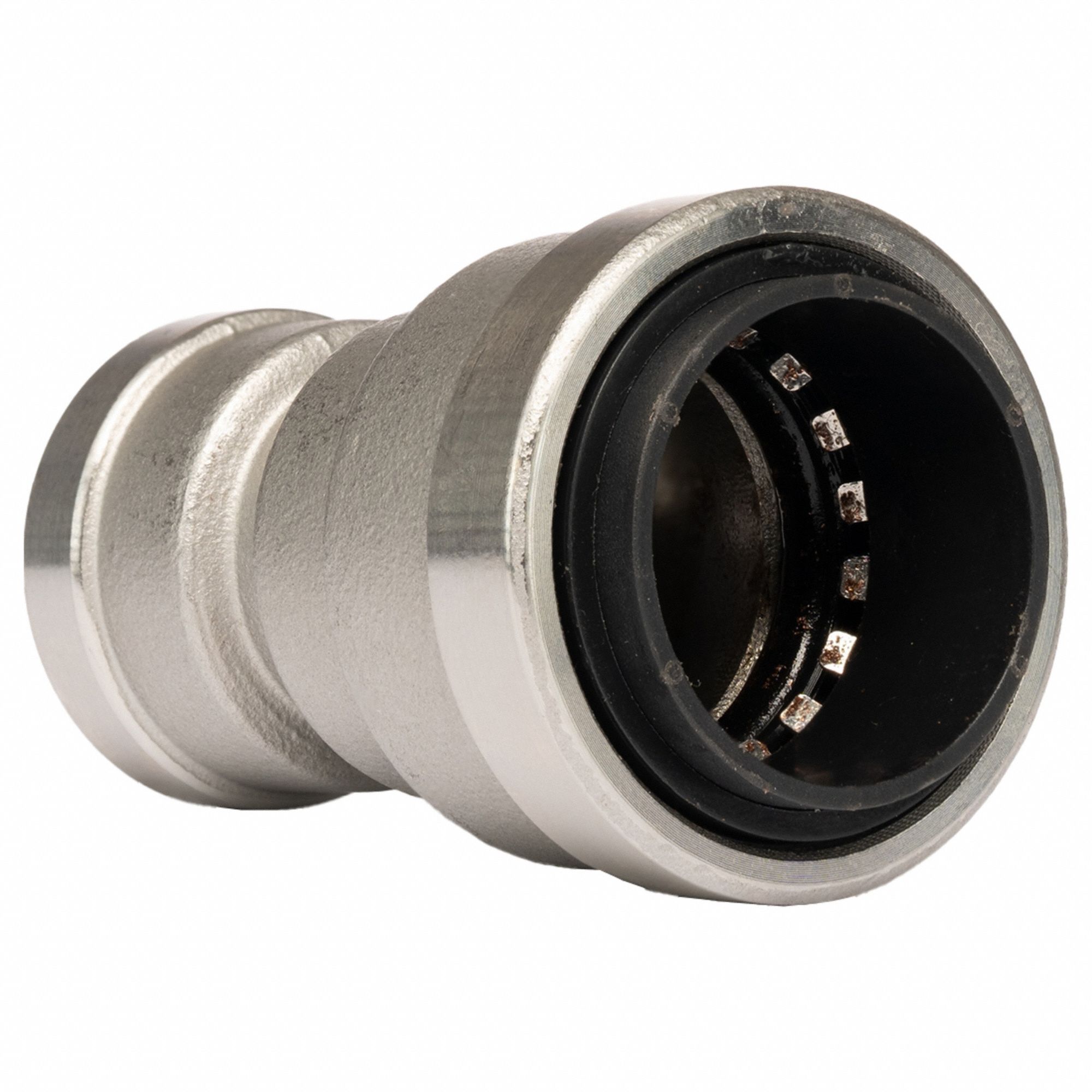 3/4 in OD x 1/2 in OD Size, Stainless Steel, Push-Fit Coupling Fitting ...