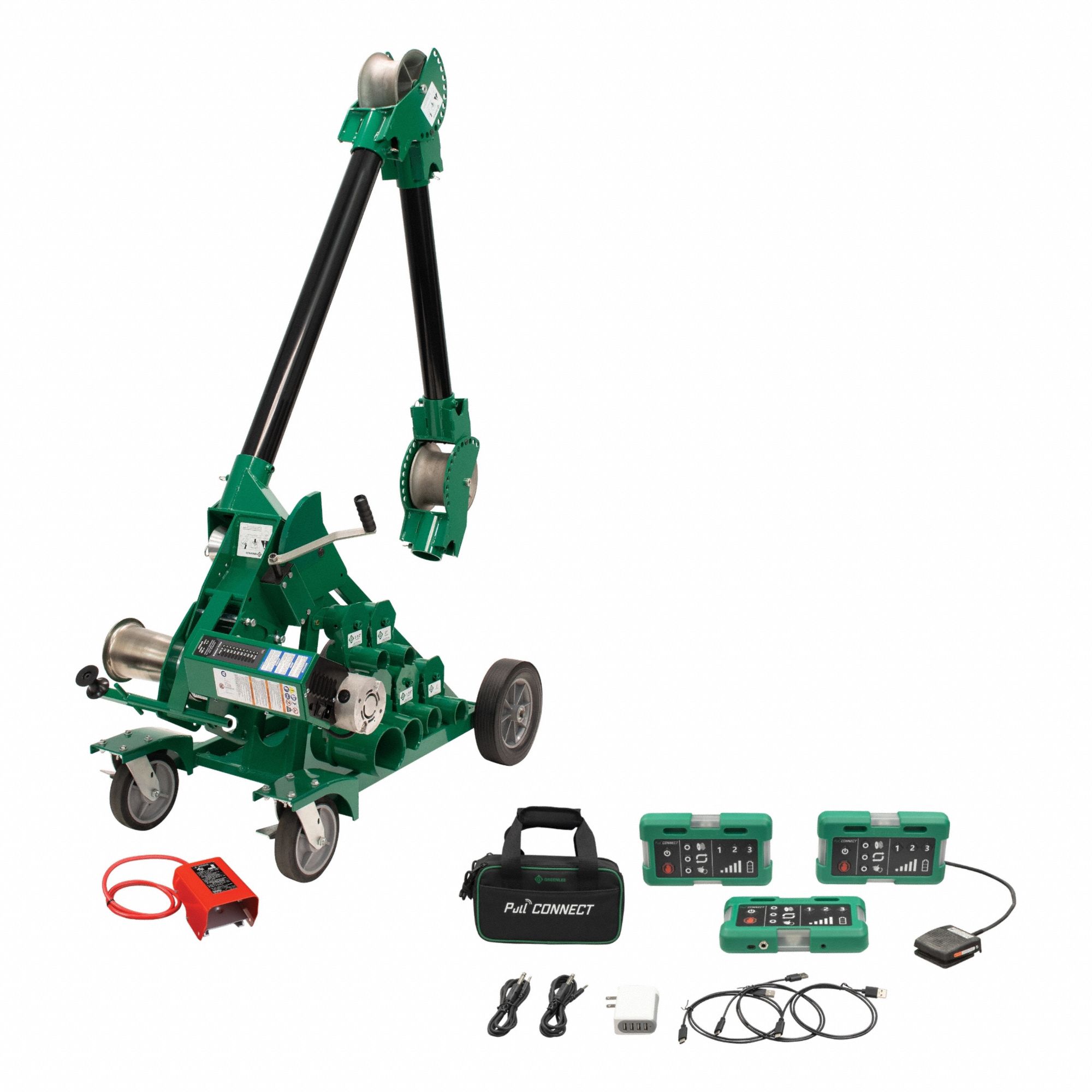 GREENLEE, Wheeled, 10,000 lbf Max Force, Wire Pulling Machine - 879CK8 ...