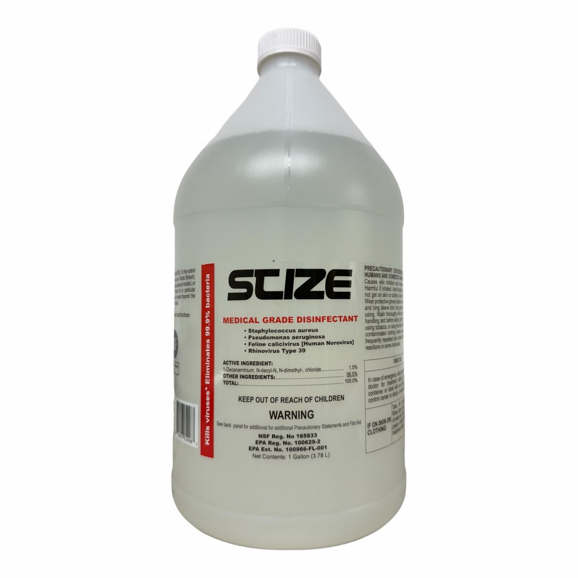 STIZE, 1 gal Container Size, Liquid, Medical Disinfectant - 843RD6 ...