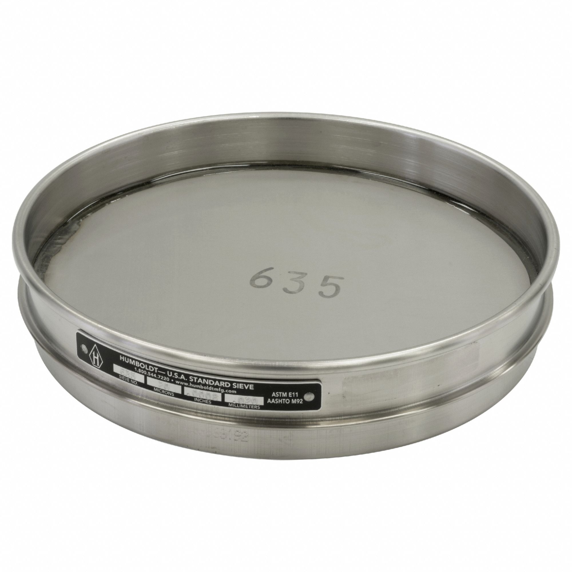 Stainless Steel, 8 in Outside Dia, Standard Stainless Steel Cloth Test ...