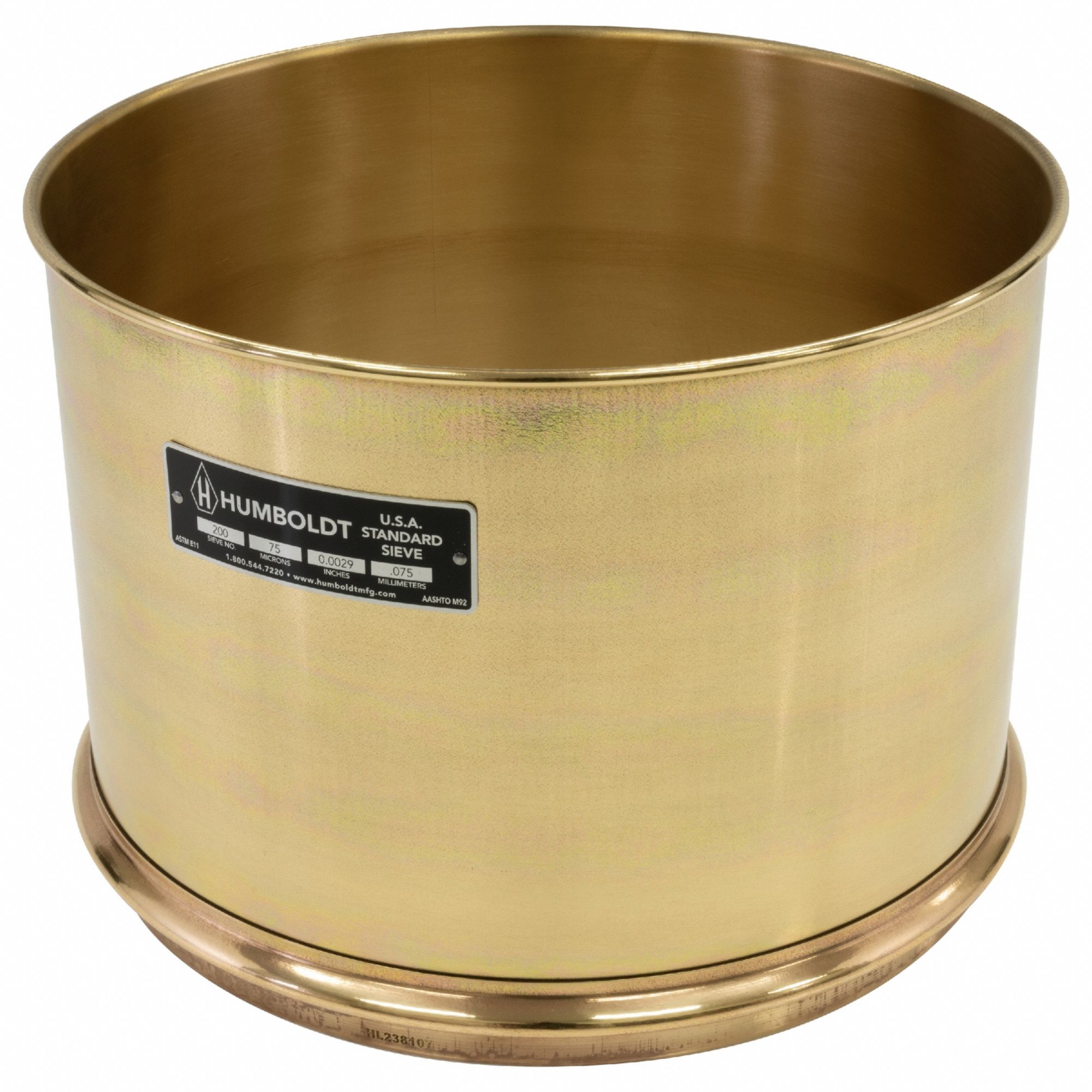 Stainless Steel, 12 in Outside Dia, Standard Stainless Steel Cloth Test ...