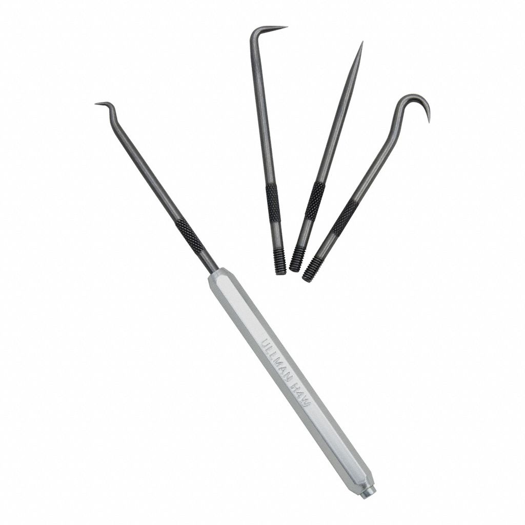 ULLMAN, Steel, Angle/Hook/Straight, Hook/Pick Set - 38VY55|H4W - Grainger