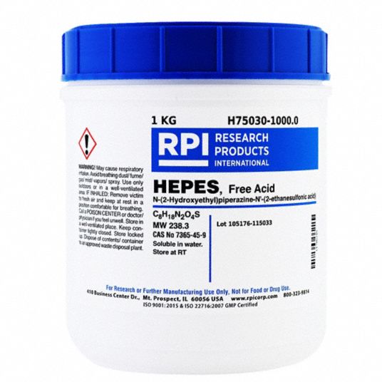 Lab, 1 kg, Hepes, Free Acid - 30TY35|H75030-1000.0 - Grainger