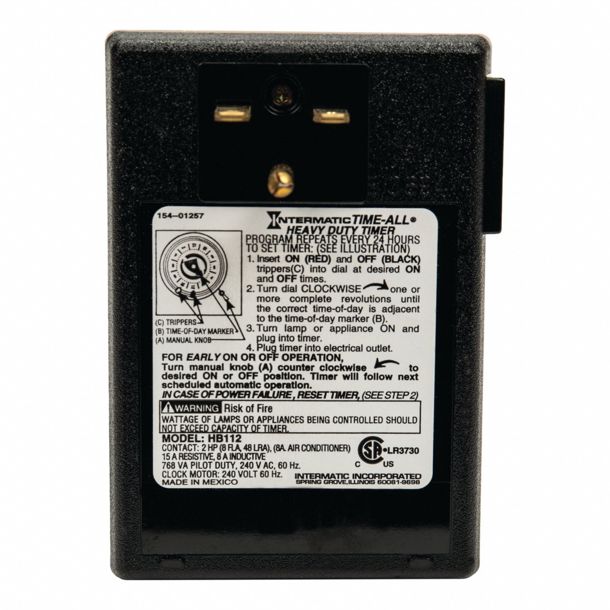 INTERMATIC, Mechanical, Indoor, Plug-In Timer - 20XE84|HB112 - Grainger
