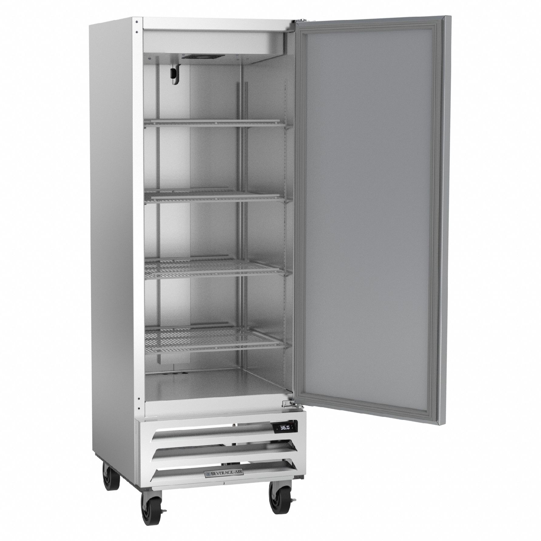 BEVERAGE-AIR, Stainless Steel, 12.1 cu ft Total Capacity, Refrigerator ...