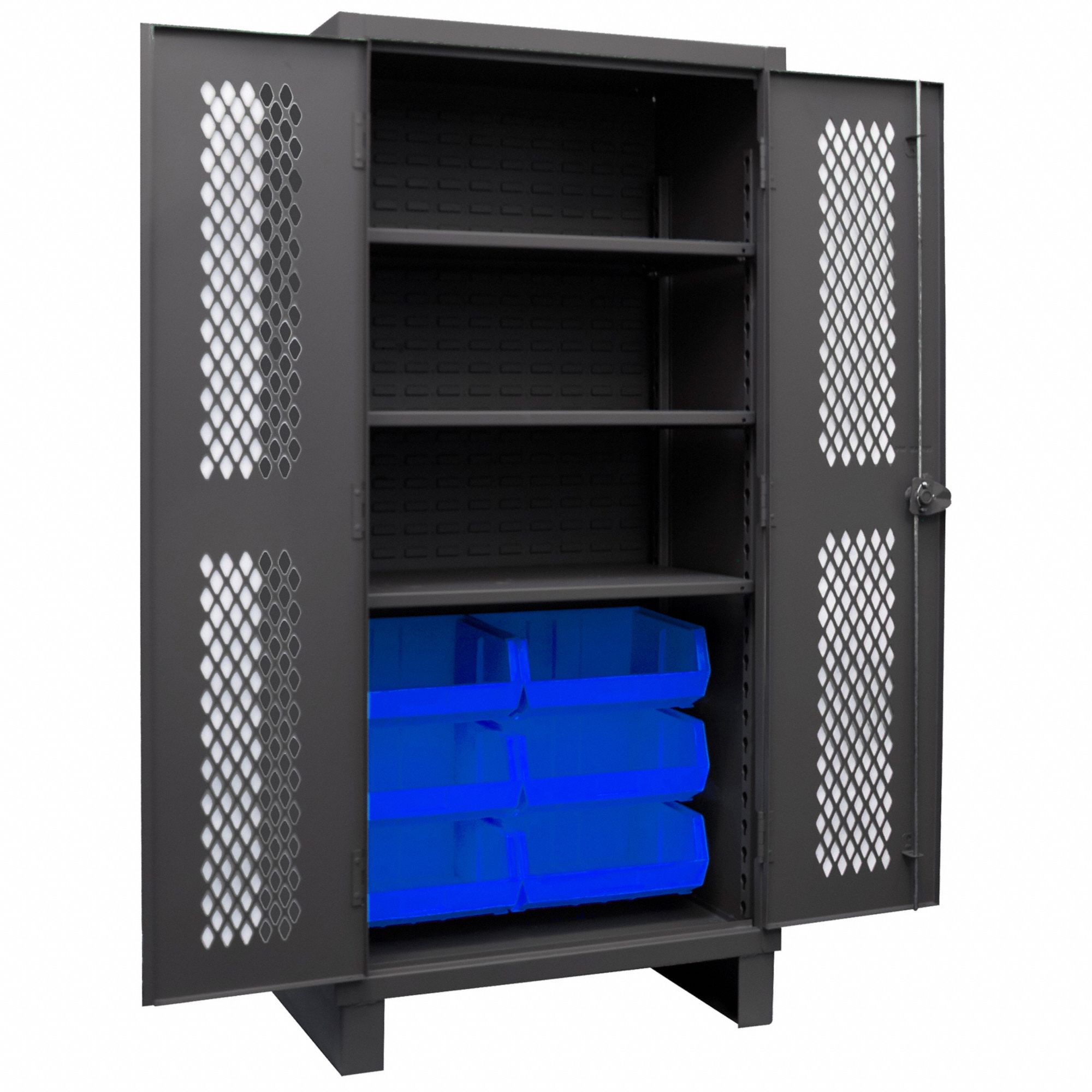 DURHAM MFG, 36 in x 24 in 78 in, 3 Shelves, Bin Cabinet - 36FA36|HDCV36 ...