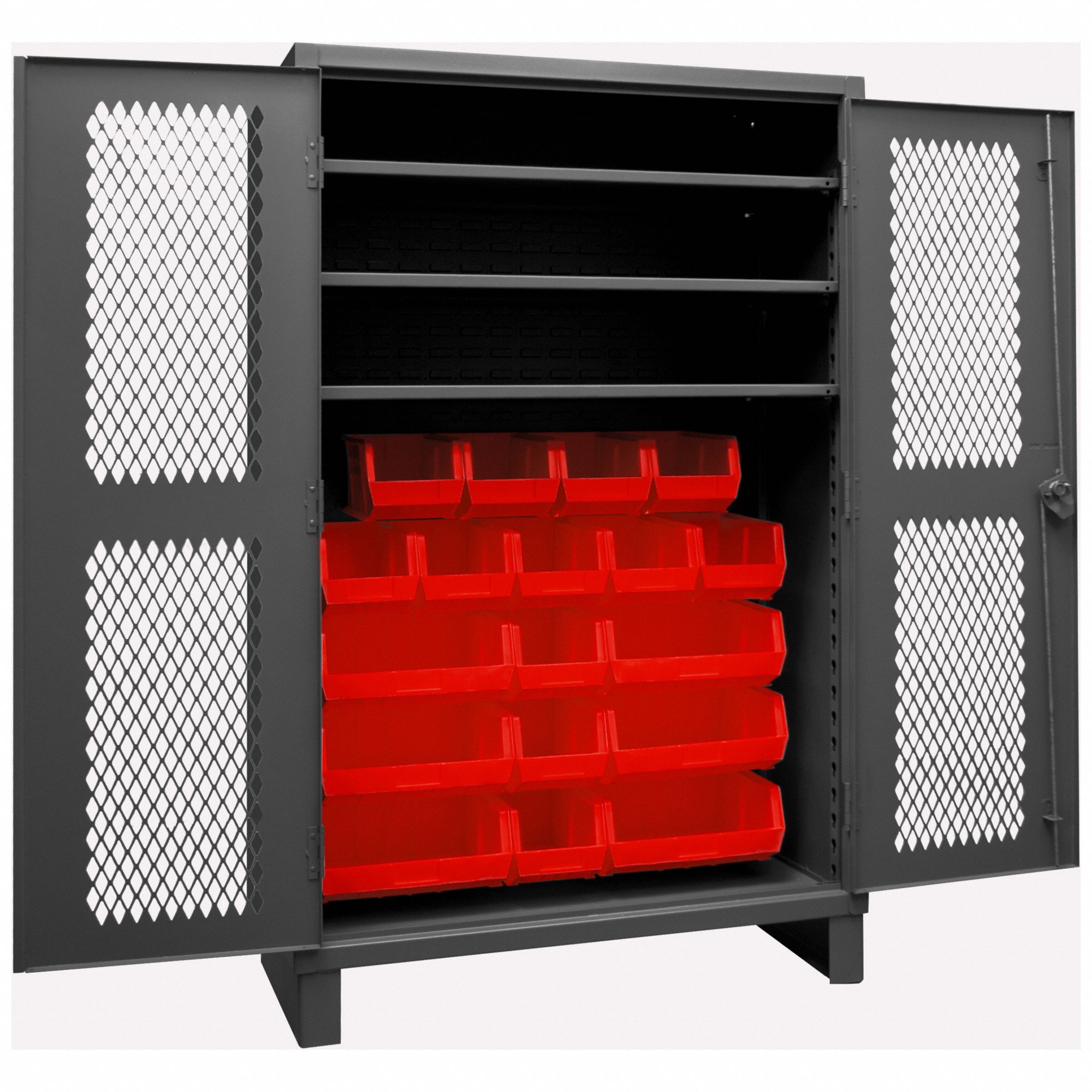 DURHAM MFG, 48 in x 24 in 78 in, 3 Shelves, Bin Cabinet - 36FA38|HDCV48 ...