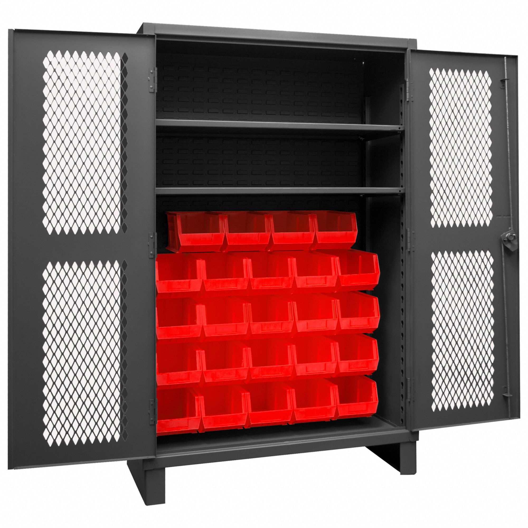 DURHAM MFG, 48 in x 24 in 78 in, 2 Shelves, Bin Cabinet - 36FA41|HDCV48 ...