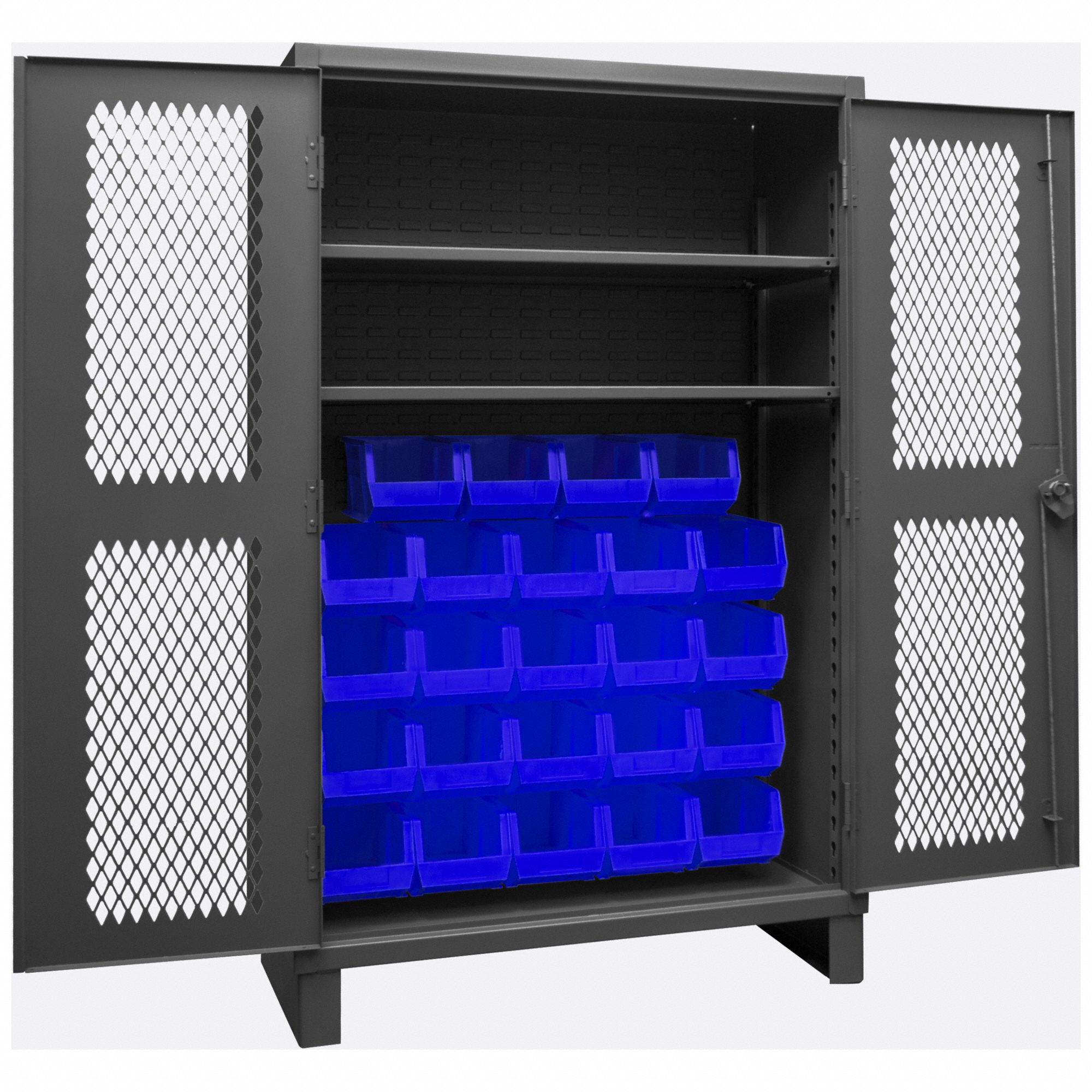 DURHAM MFG, 48 in x 24 in 78 in, 2 Shelves, Bin Cabinet - 36FA42|HDCV48 ...
