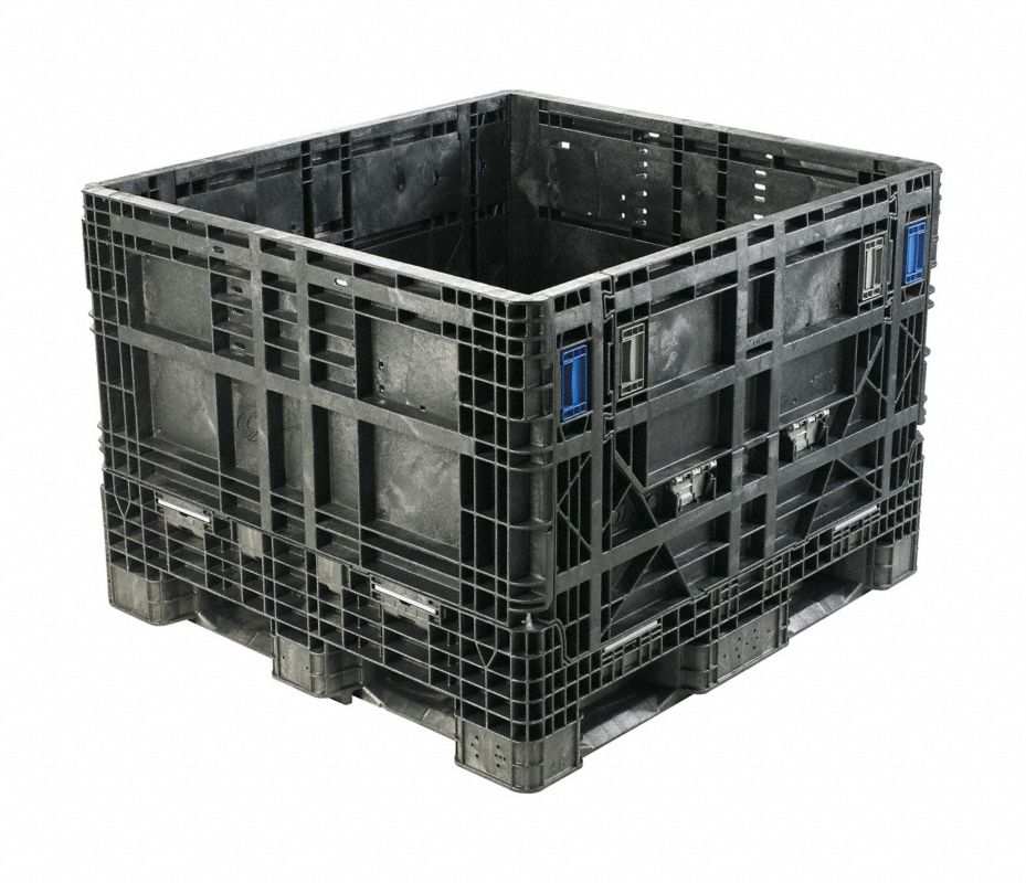 ORBIS Contenedor a Granel Plegable , Color Negro , Altura Exterior 34 ...