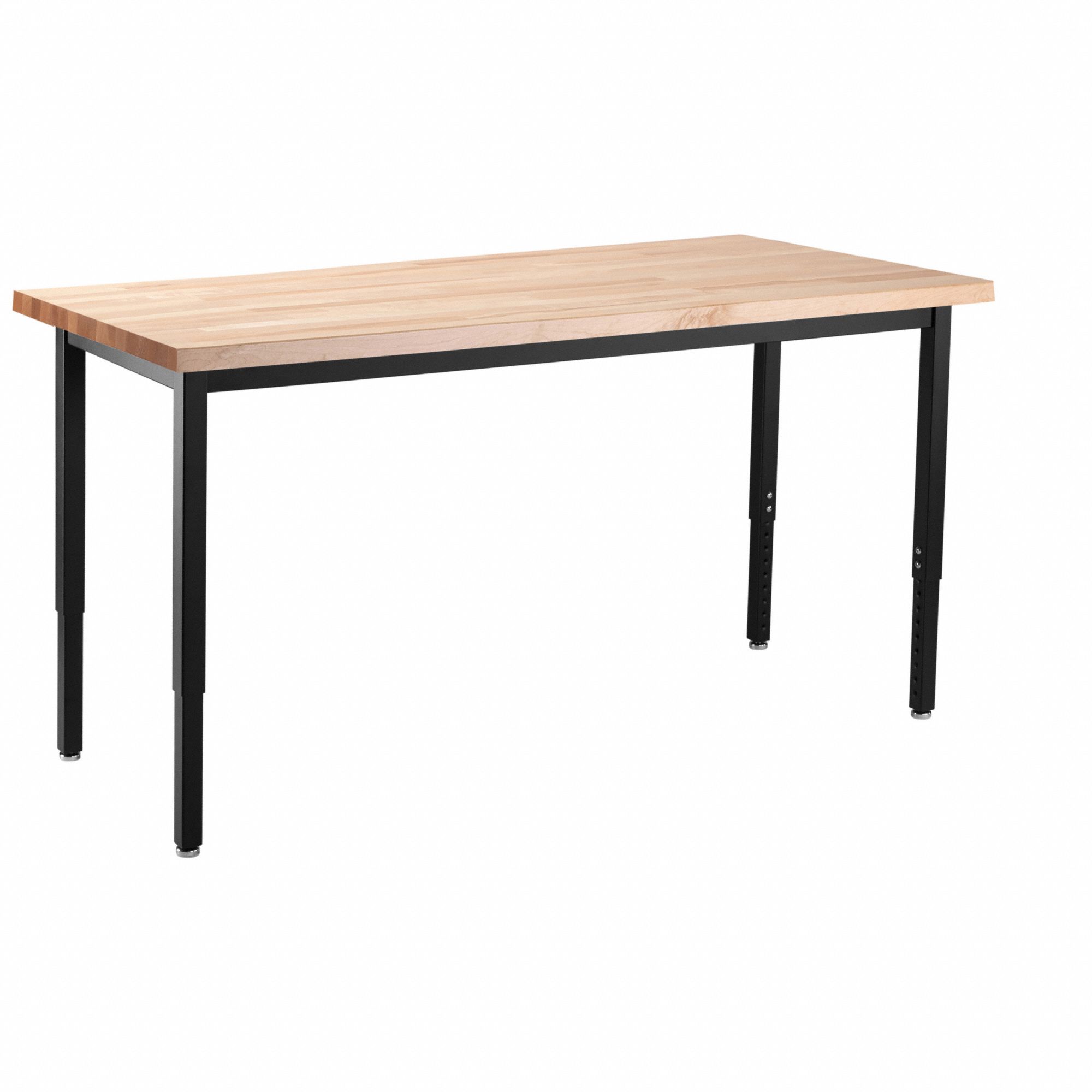 Heavy-Duty Height-Adjustable Utility Table, Black Frame, 24, 50% OFF