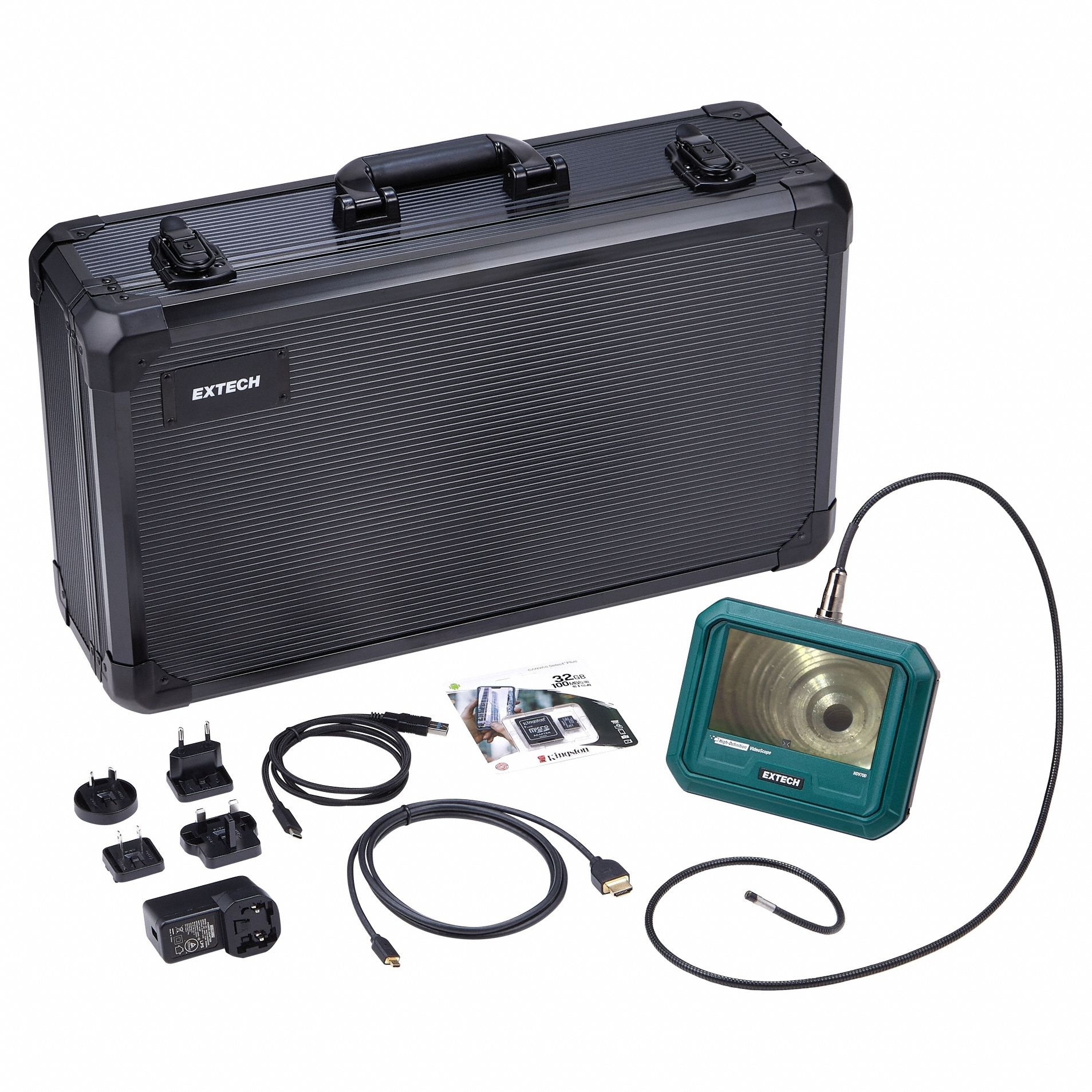 EXTECH, 1280 x 720, 1 m Shaft Lg, Videoscope Kit - 806K41|HDV710 - Grainger