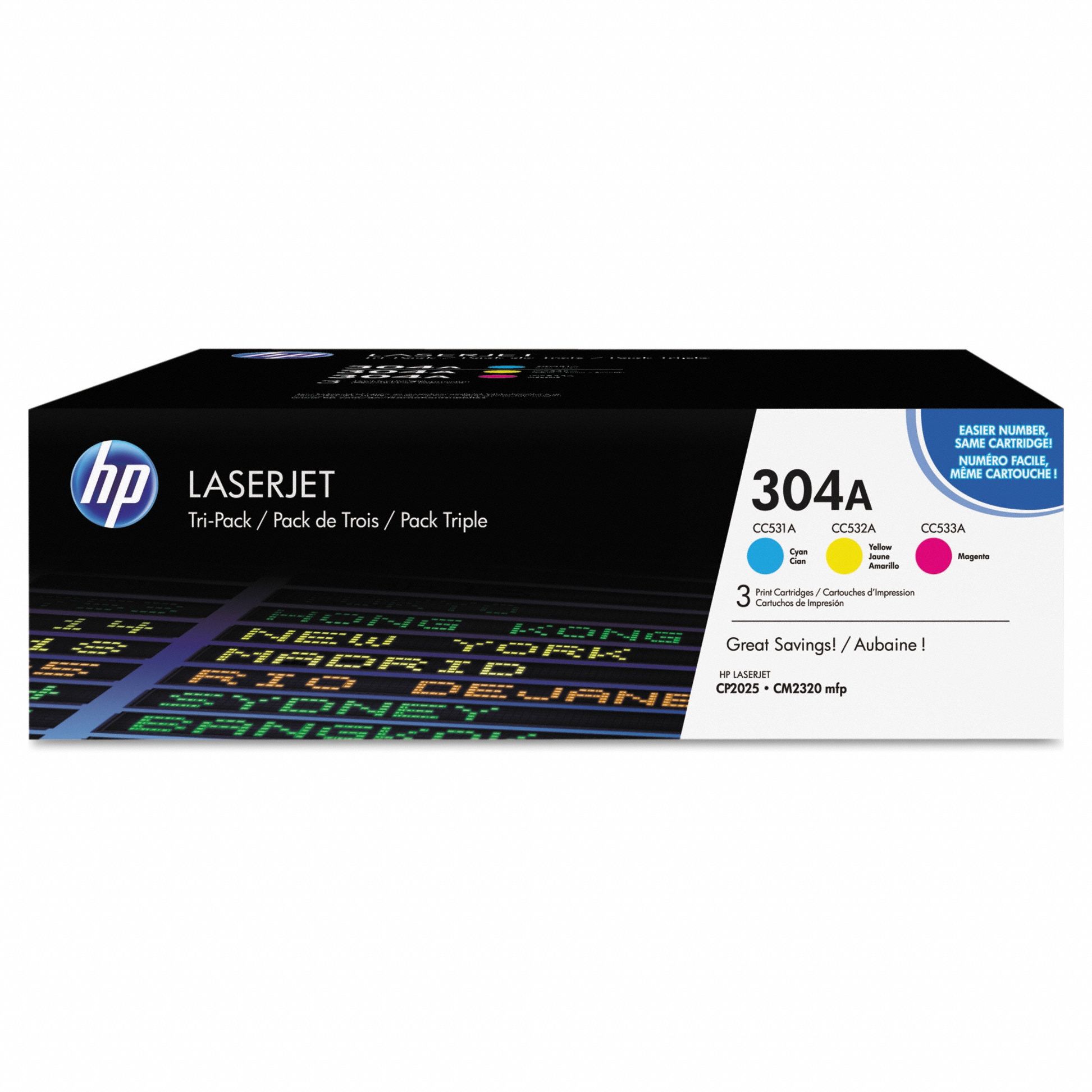 HP, Compatible with LaserJet CM2320/LaserJet CP2025, Tri-Color, Toner ...