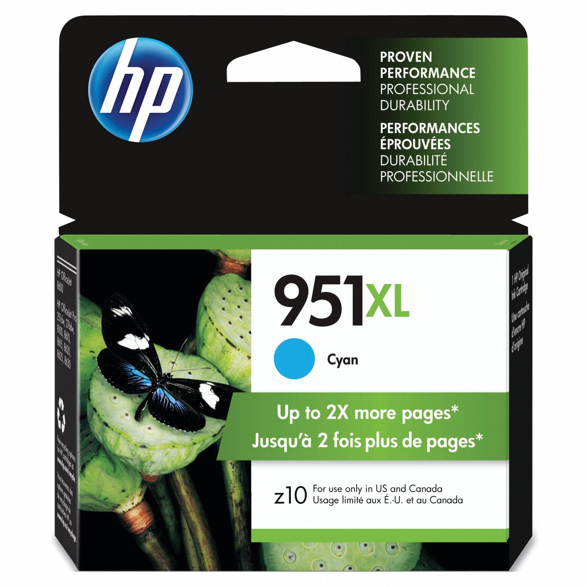 HP, Cyan, 951XL, High Yield Ink Cartridge - 36EH79|CN046AN140 - Grainger