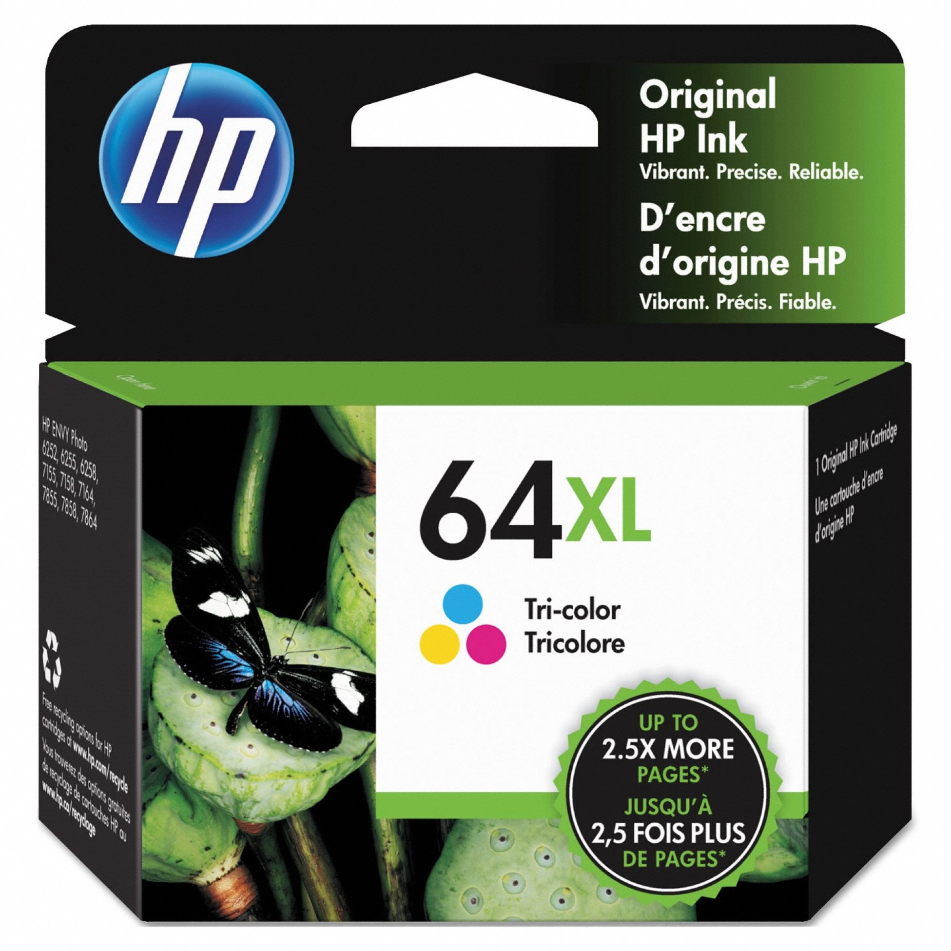 HP, Compatible with 6255/7255e/7855/7955e, Tri-Color, Ink/Ink Cartridge ...
