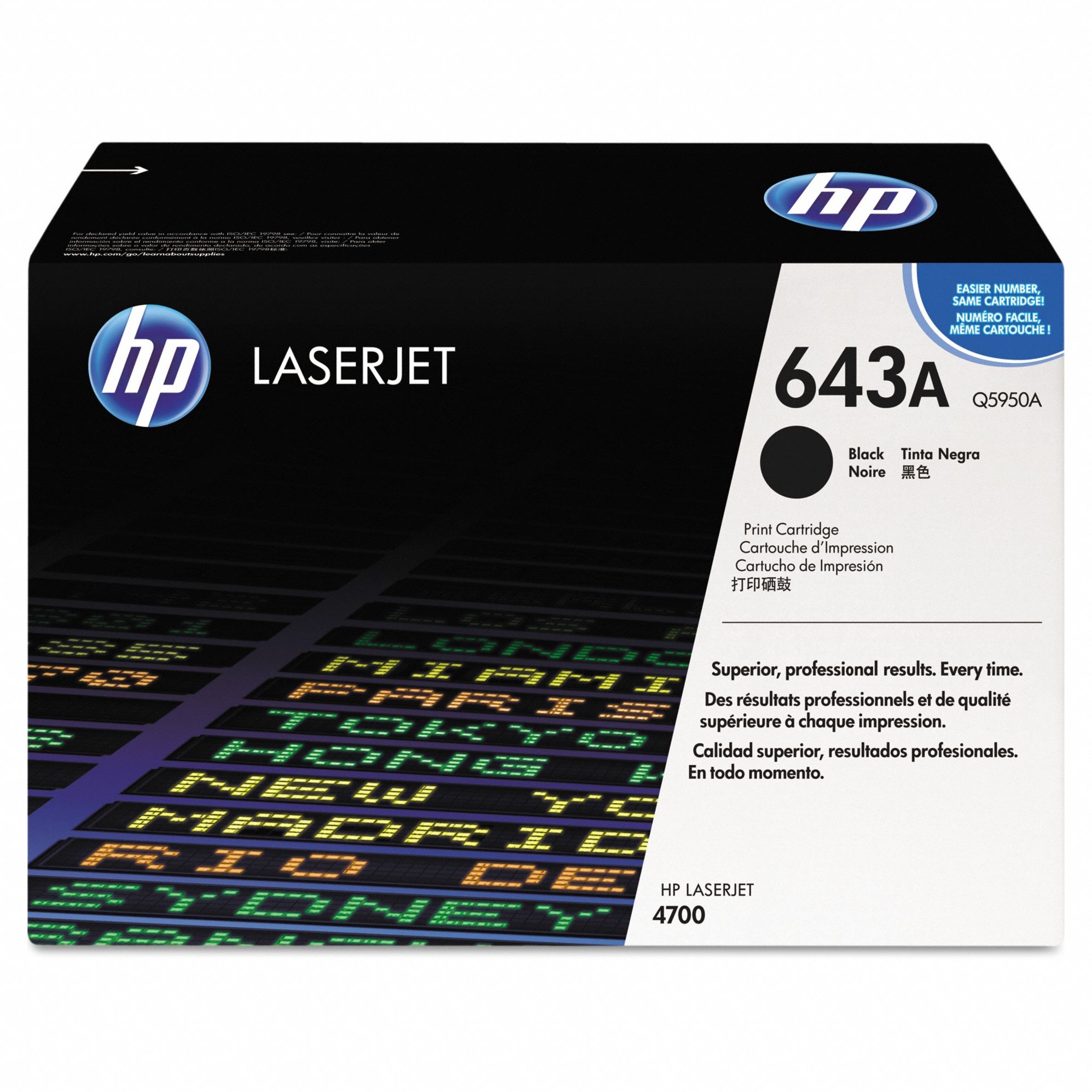 HP, Black, 643A, Toner Cartridge - 6GFW7|Q5950A - Grainger