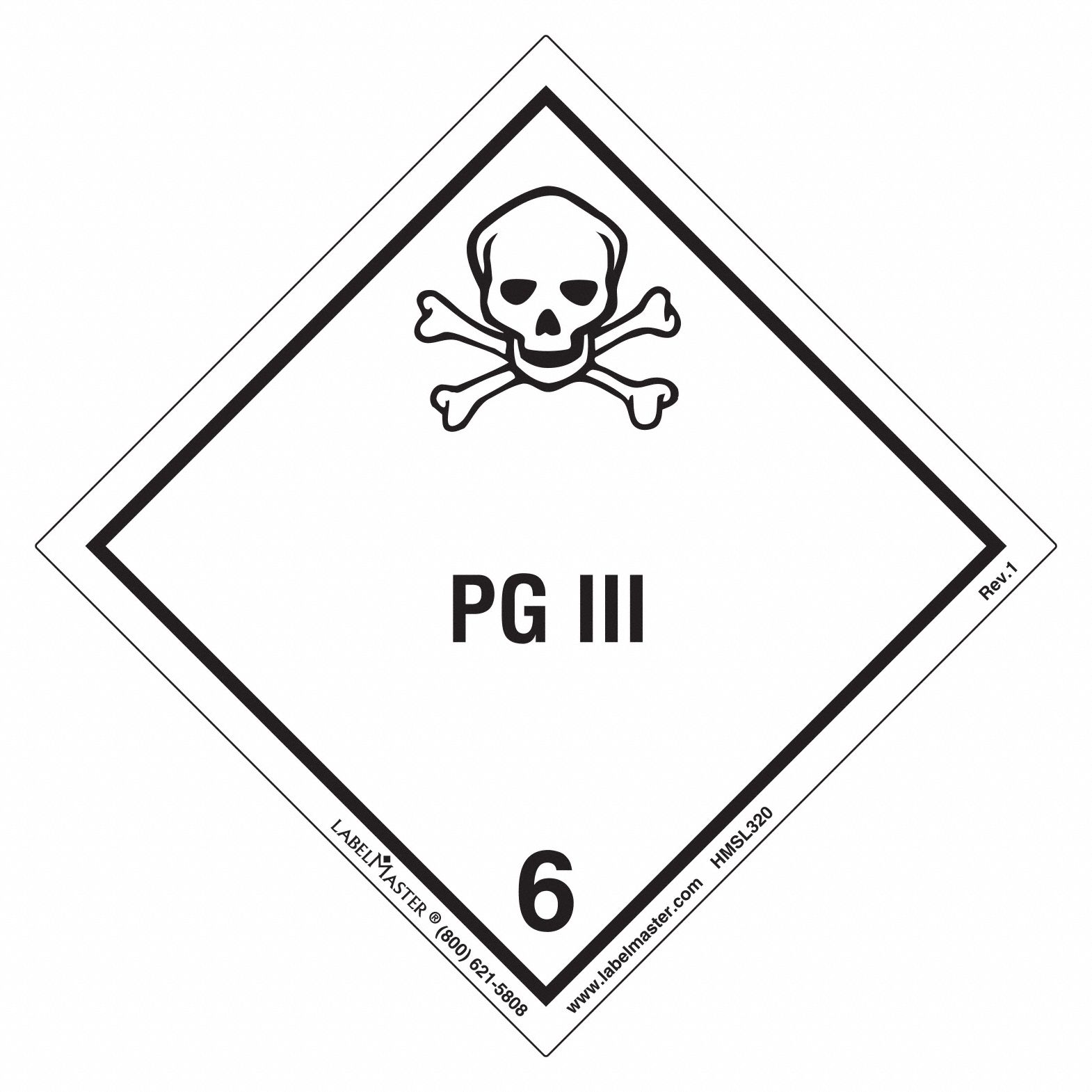 PG III, 4 in Label Wd, Label Class 6 PG III PVC-Free - 807CJ5|HMSL320 ...
