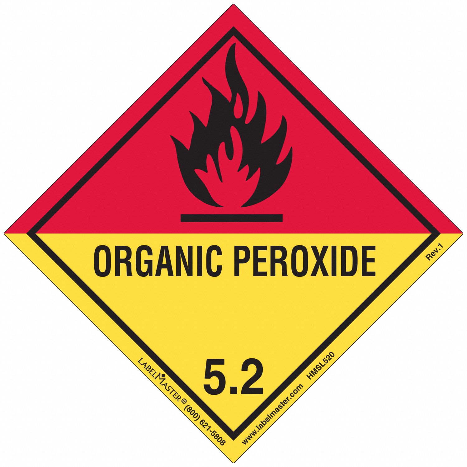 LABELMASTER, Organic Peroxide, 3 15/16 in x 4 in, Organic Peroxide ...