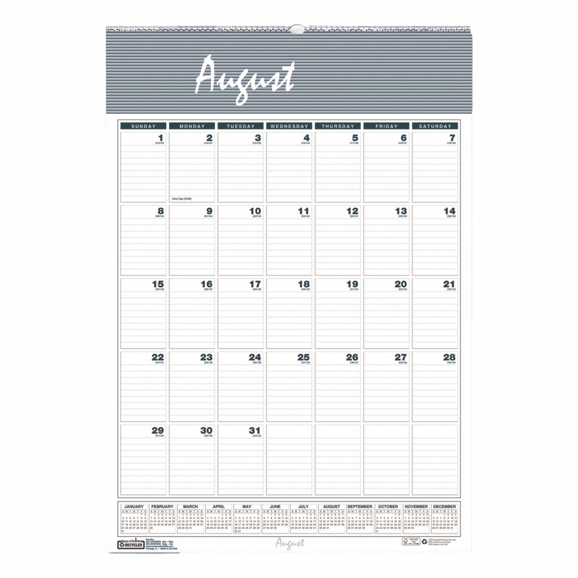 HOUSE OF DOOLITTLE, 22 in Sheet Ht, 15 1/2 in Sheet Wd, Wall Calendar ...