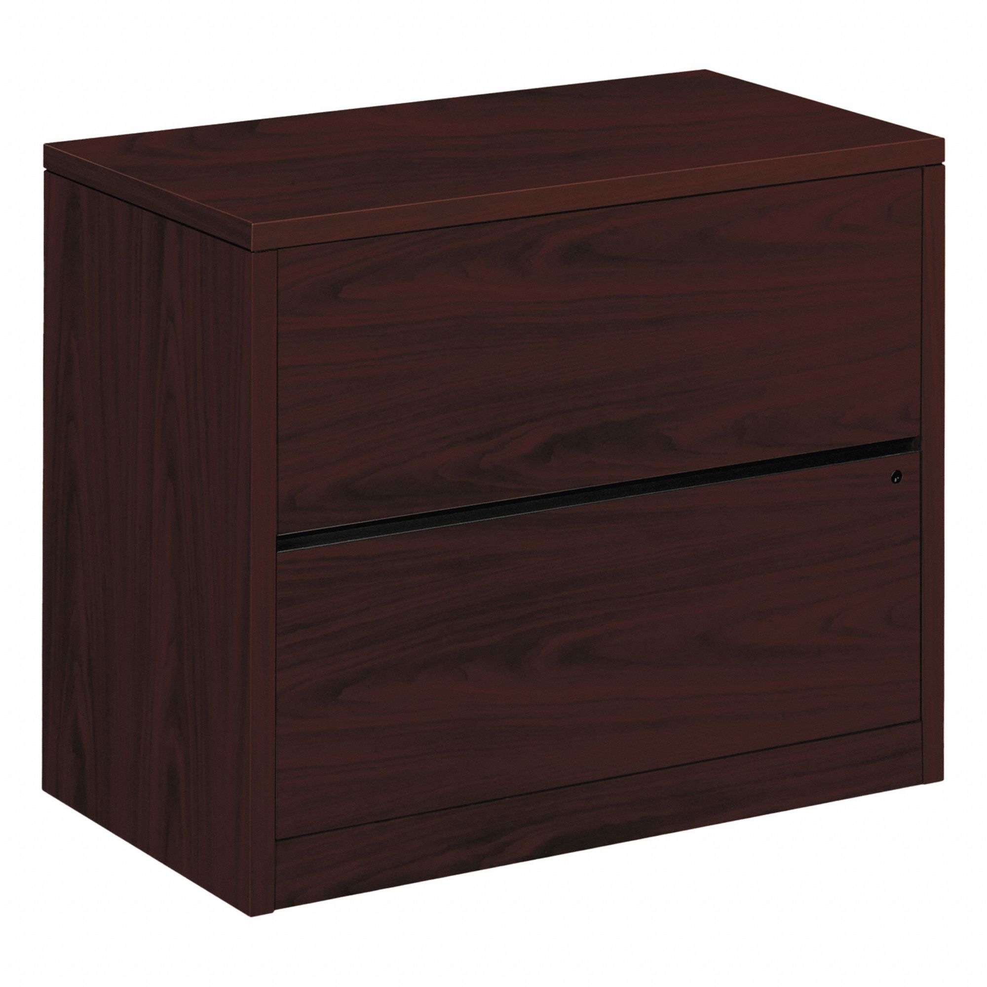 HON, Mahogany, 36 in Overall Wd, Lateral File Cabinet with Drawer ...