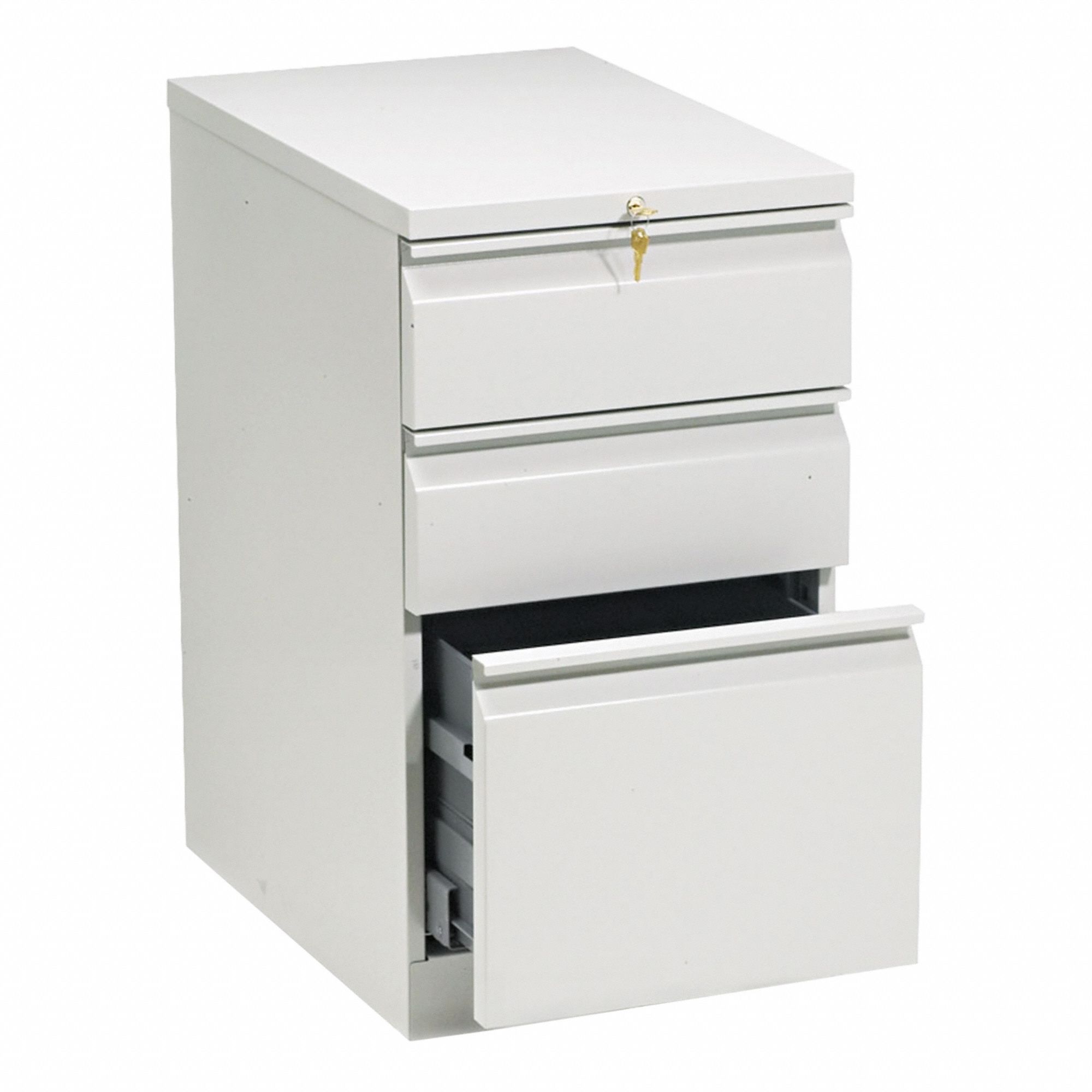 HON, Light Gray, 3 Drawers, Mobile Pedestal with Drawer - 864F08 ...