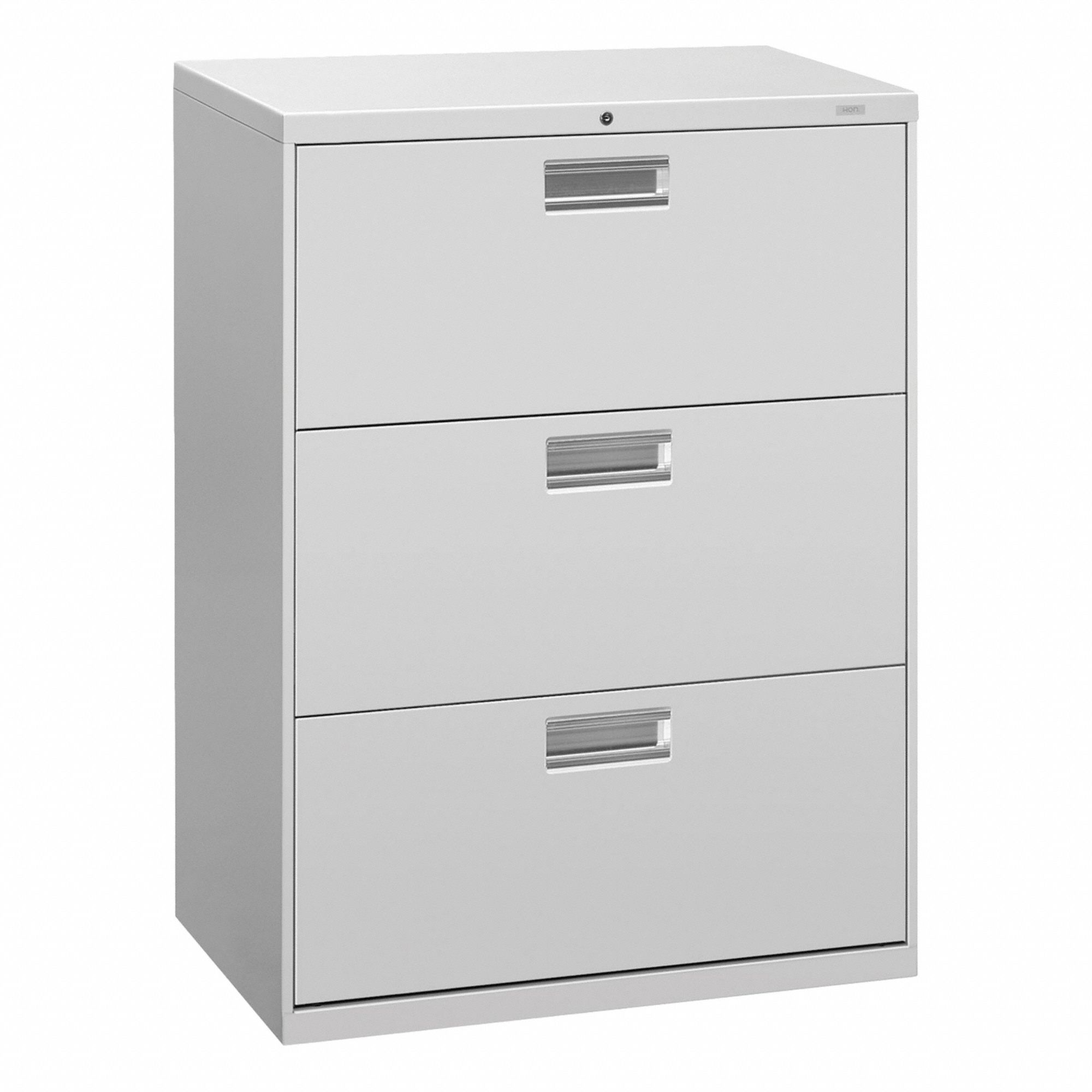 HON, Light Gray, 3 Drawers, Lateral File Cabinet with Drawer - 864F84 ...